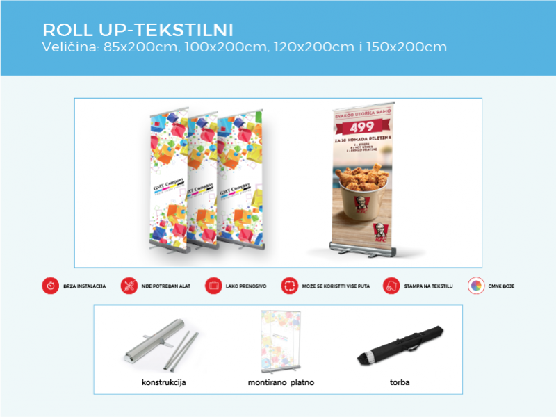 ROLL UP baneri - Brza izrada i dobre cene - GMT